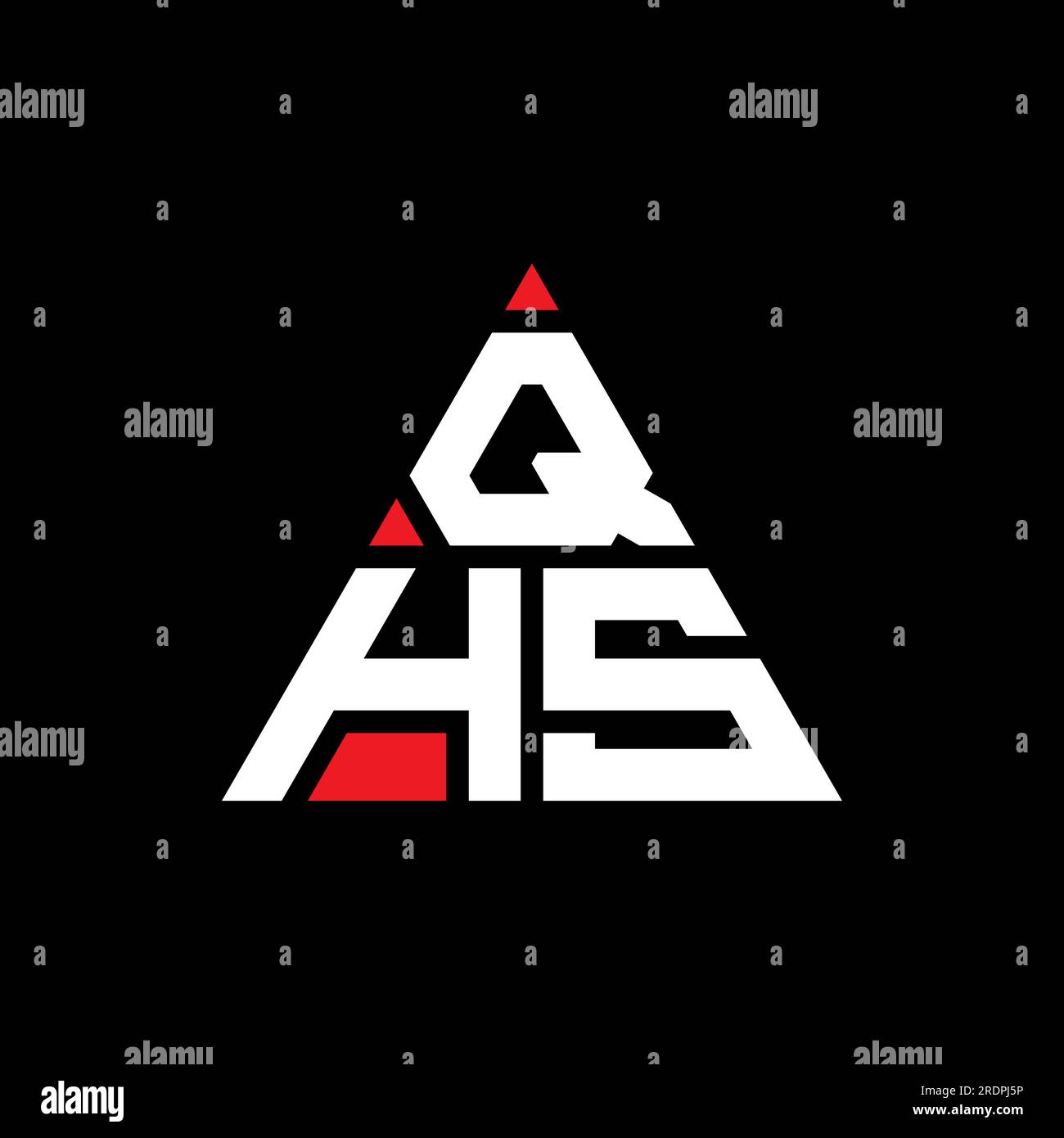 Logo de lettre triangle QHS avec forme de triangle. Monogramme de ...