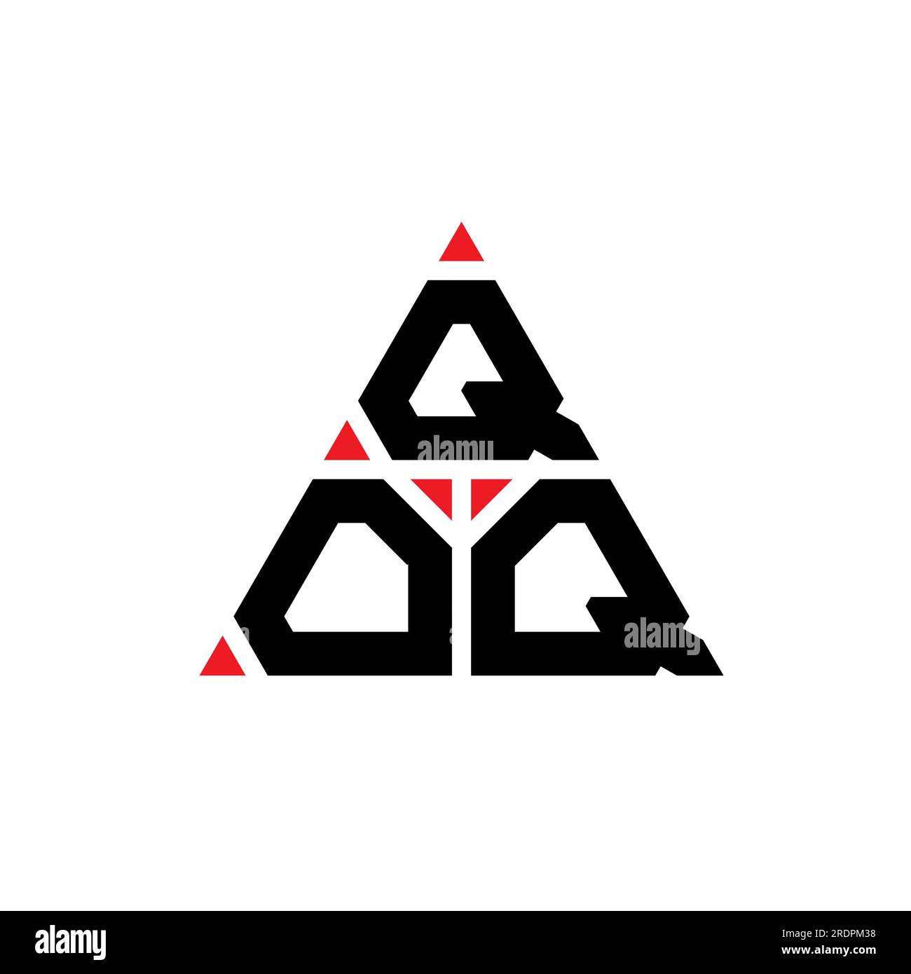 Logo QOQ lettre triangle avec forme de triangle. Monogramme de logo triangle QOQ. Modèle de logo ...