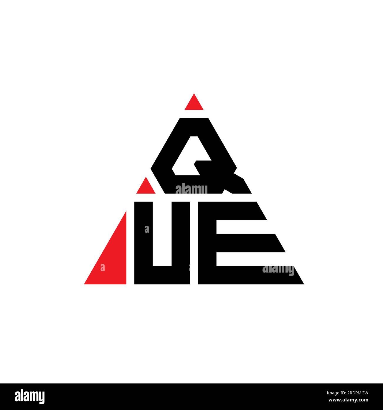 Logo de lettre triangle QUE avec forme de triangle. Monogramme de logo triangle QUE. Modèle de ...