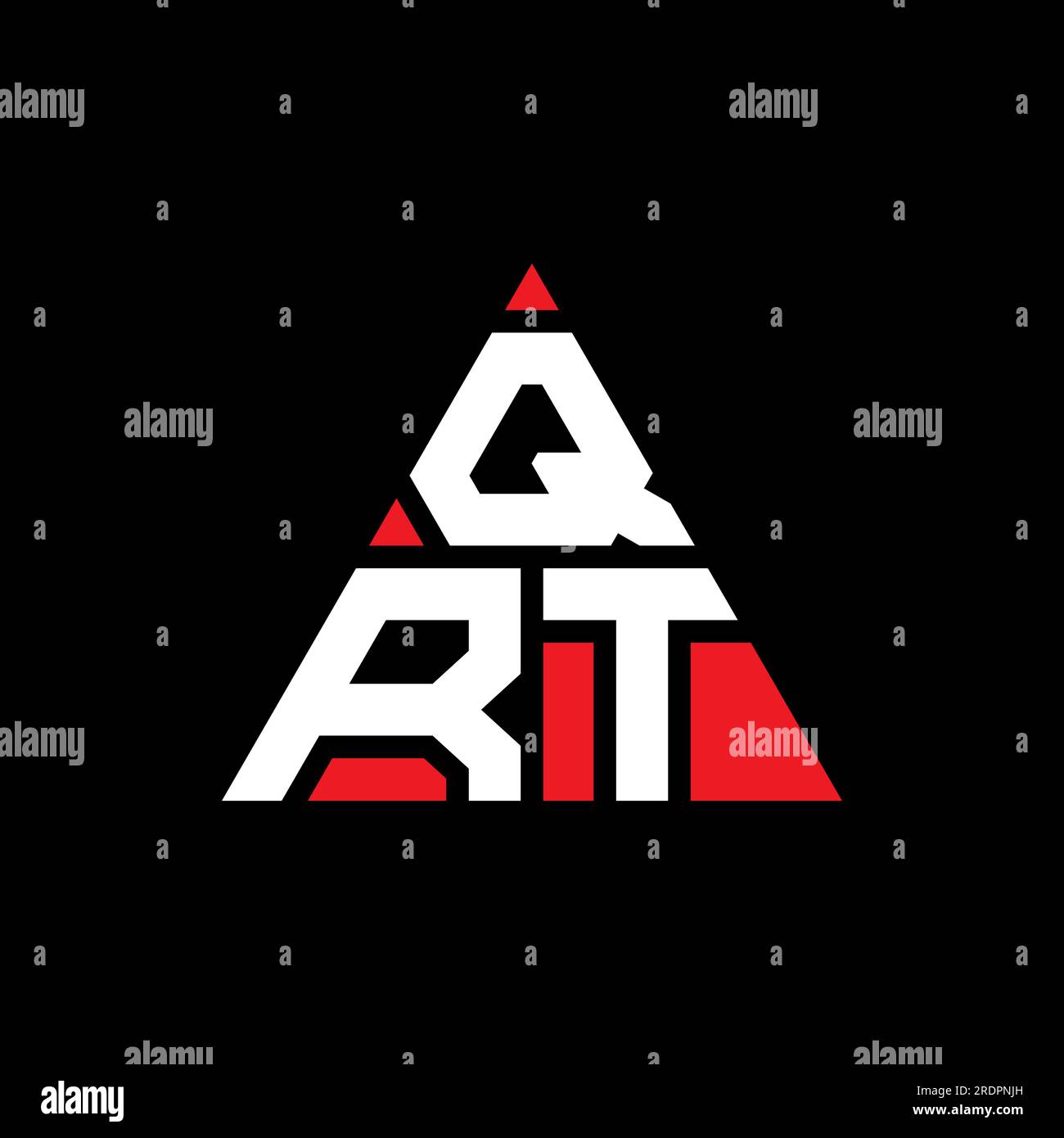 Logo de lettre triangle QRT avec forme de triangle. Monogramme de logo triangle QRT. Modèle de ...