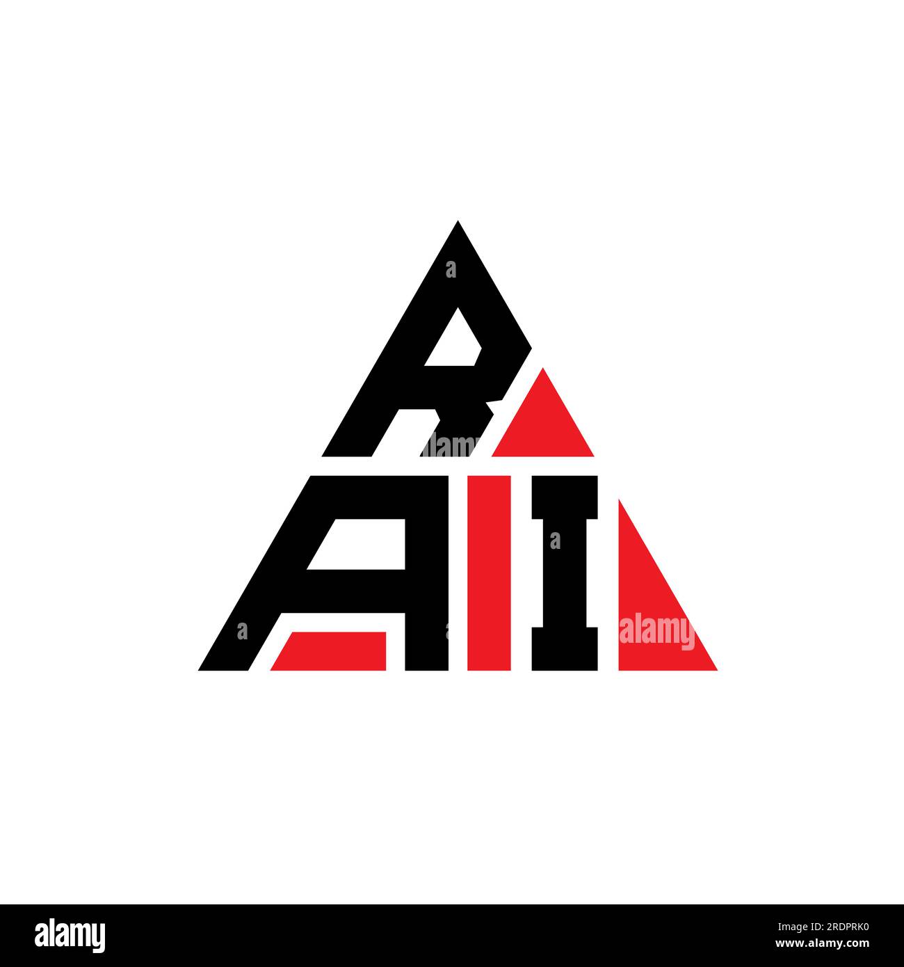Logo de lettre triangle RAI avec forme de triangle. Monogramme de ...