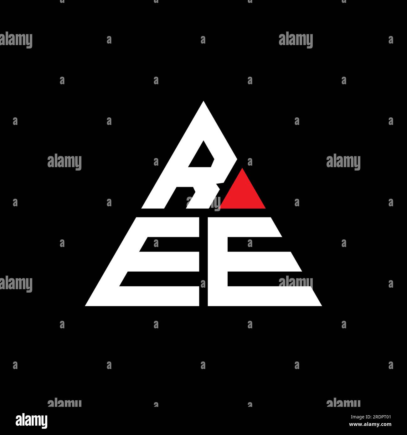 Logo de lettre triangle REE avec forme de triangle. Monogramme de logo ...