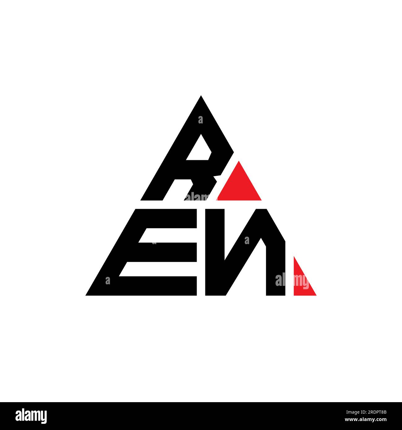 Logo de lettre triangle REN avec forme de triangle. Monogramme de logo ...