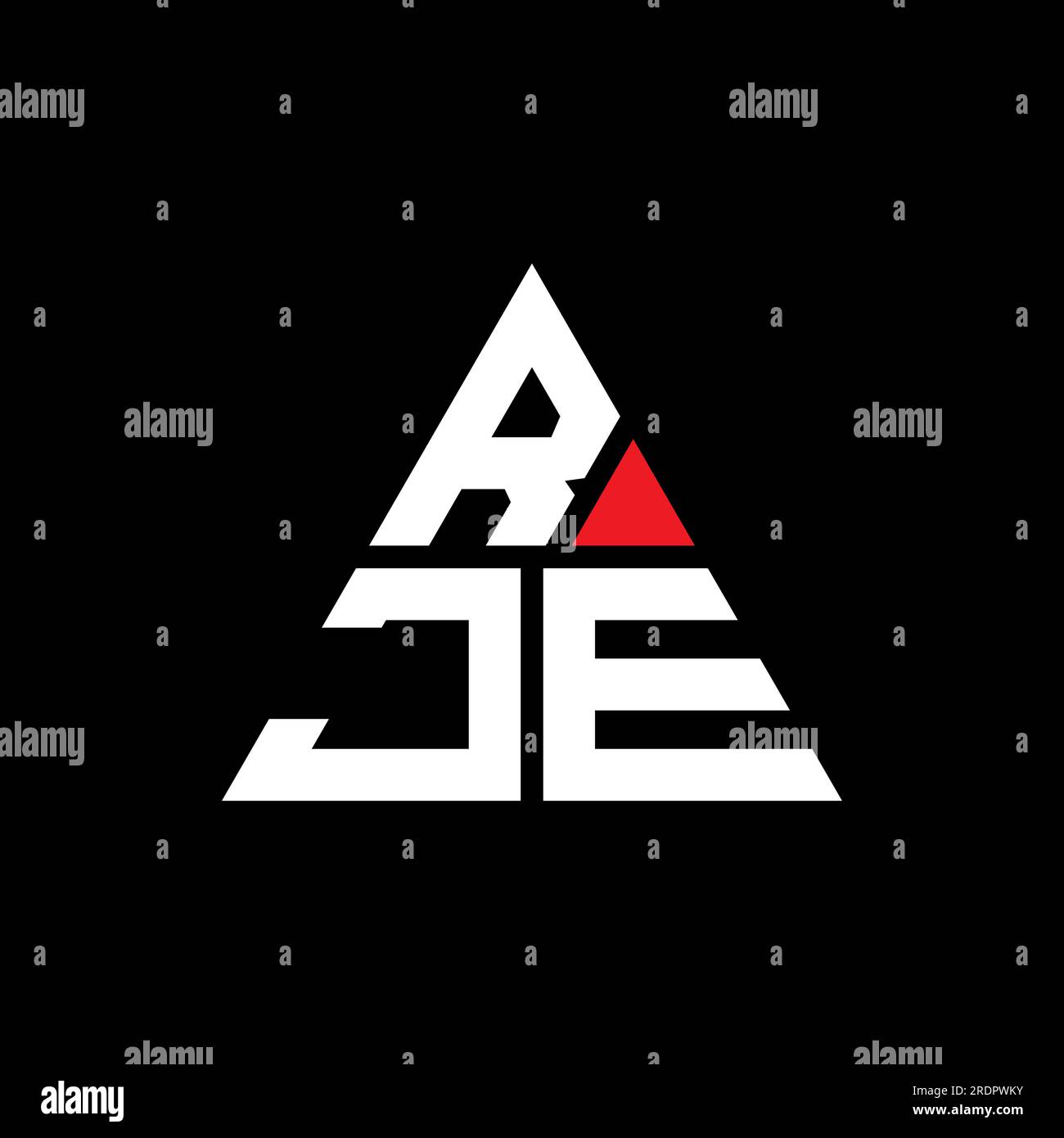 Logo de lettre triangle RJE avec forme de triangle. Monogramme de logo ...