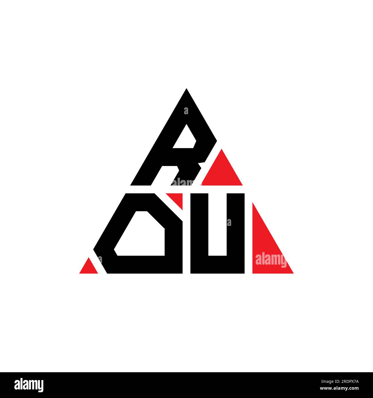 Logo de lettre triangle ROU avec forme de triangle. Monogramme de logo ...