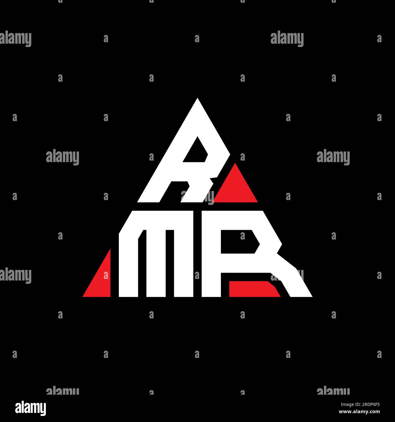 Logo en forme de triangle RMR. Monogramme de logo triangle RMR. Modèle ...