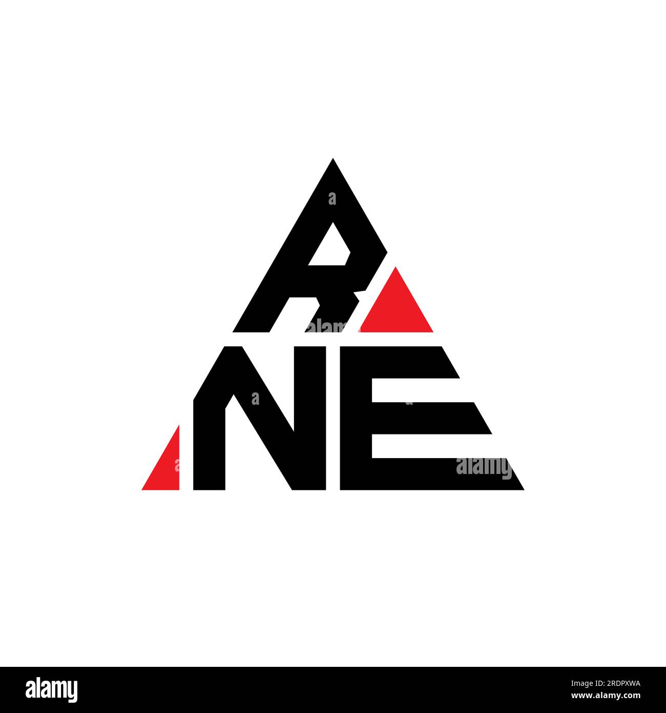 Logo de lettre triangle RNE avec forme de triangle. Monogramme de logo ...