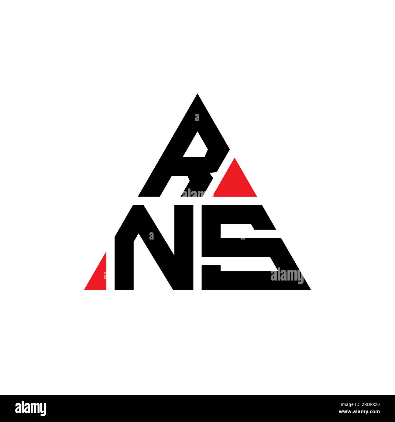 Logo RNS en forme de triangle. Monogramme de logo triangle RNS. Modèle ...