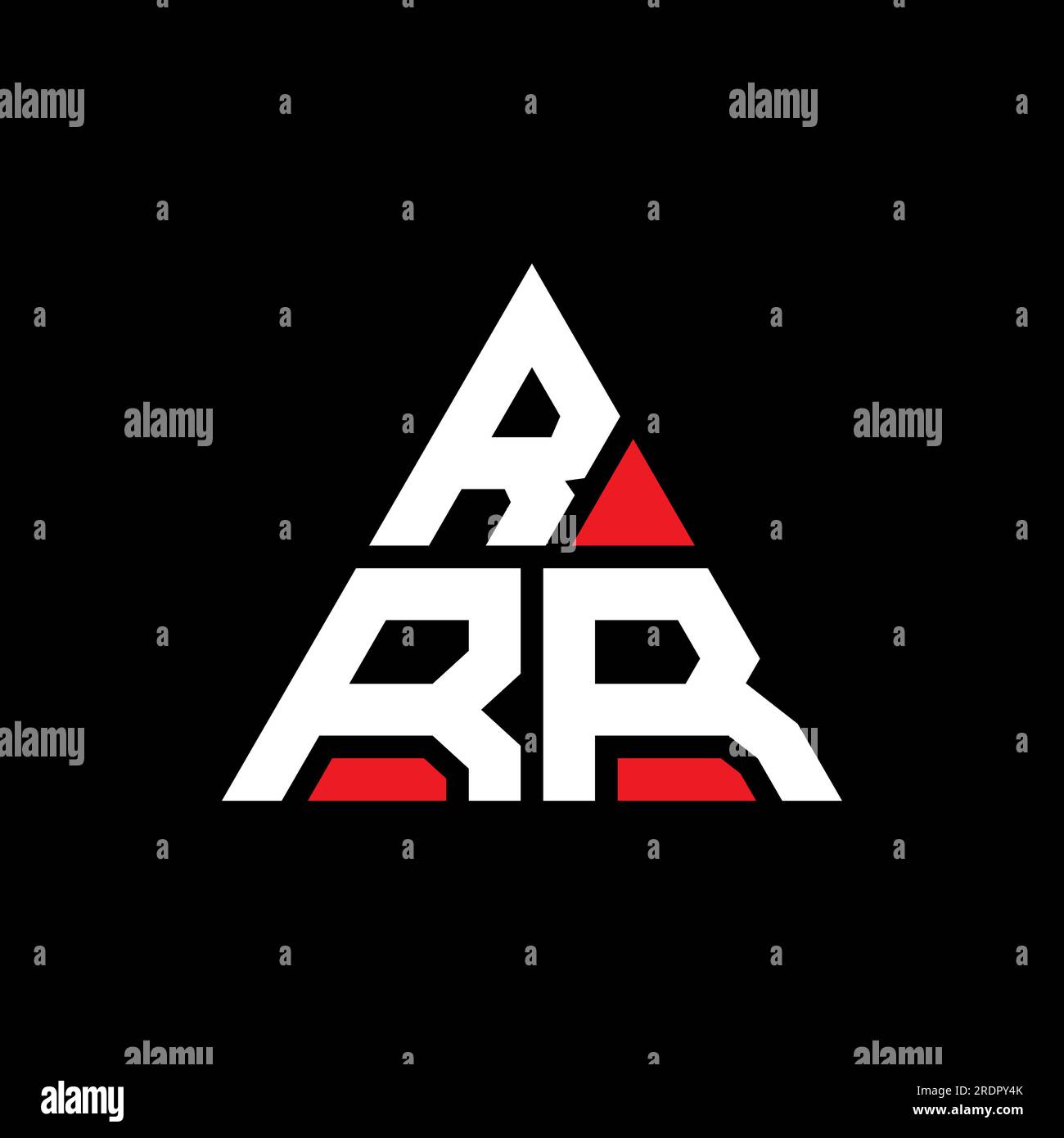 Logo de lettre triangulaire RRR avec forme de triangle. Monogramme de ...