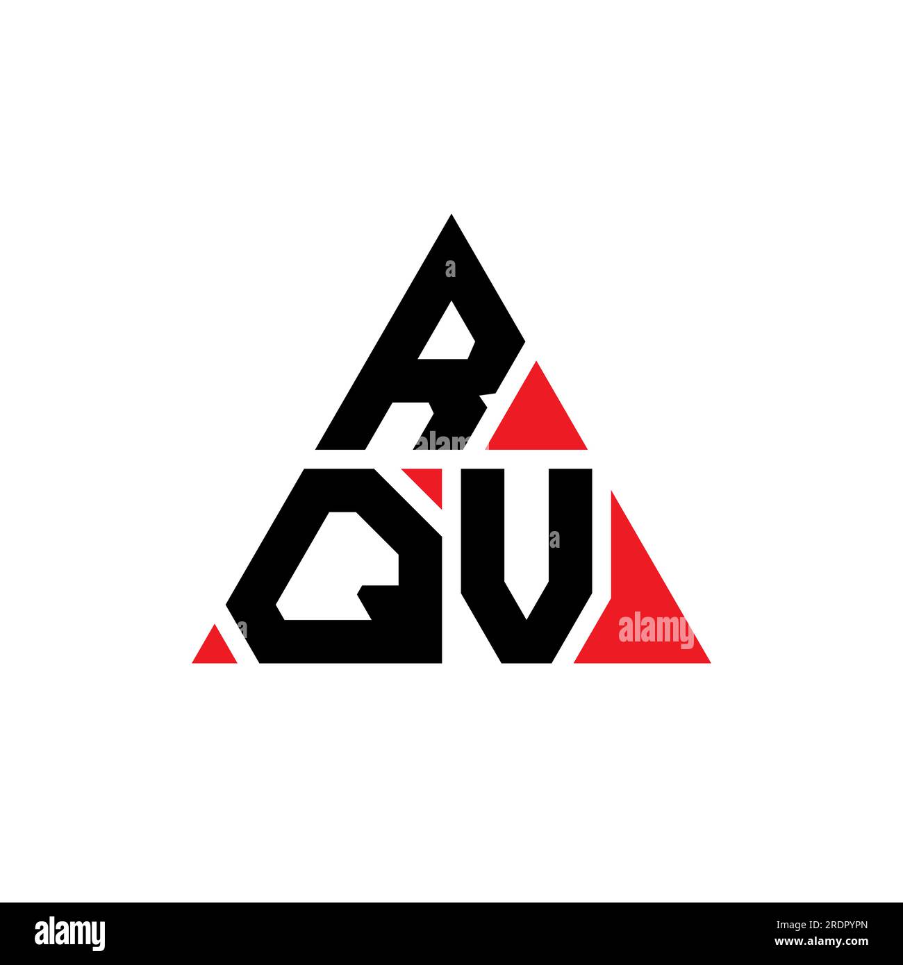 Logo de lettre triangle RQV avec forme de triangle. Monogramme de logo ...