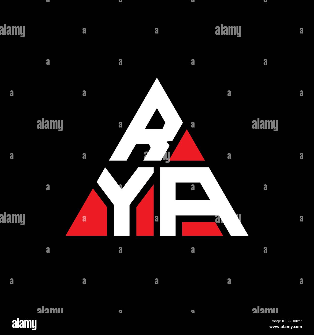 Logo de lettre triangle Rya avec forme de triangle. Monogramme de ...