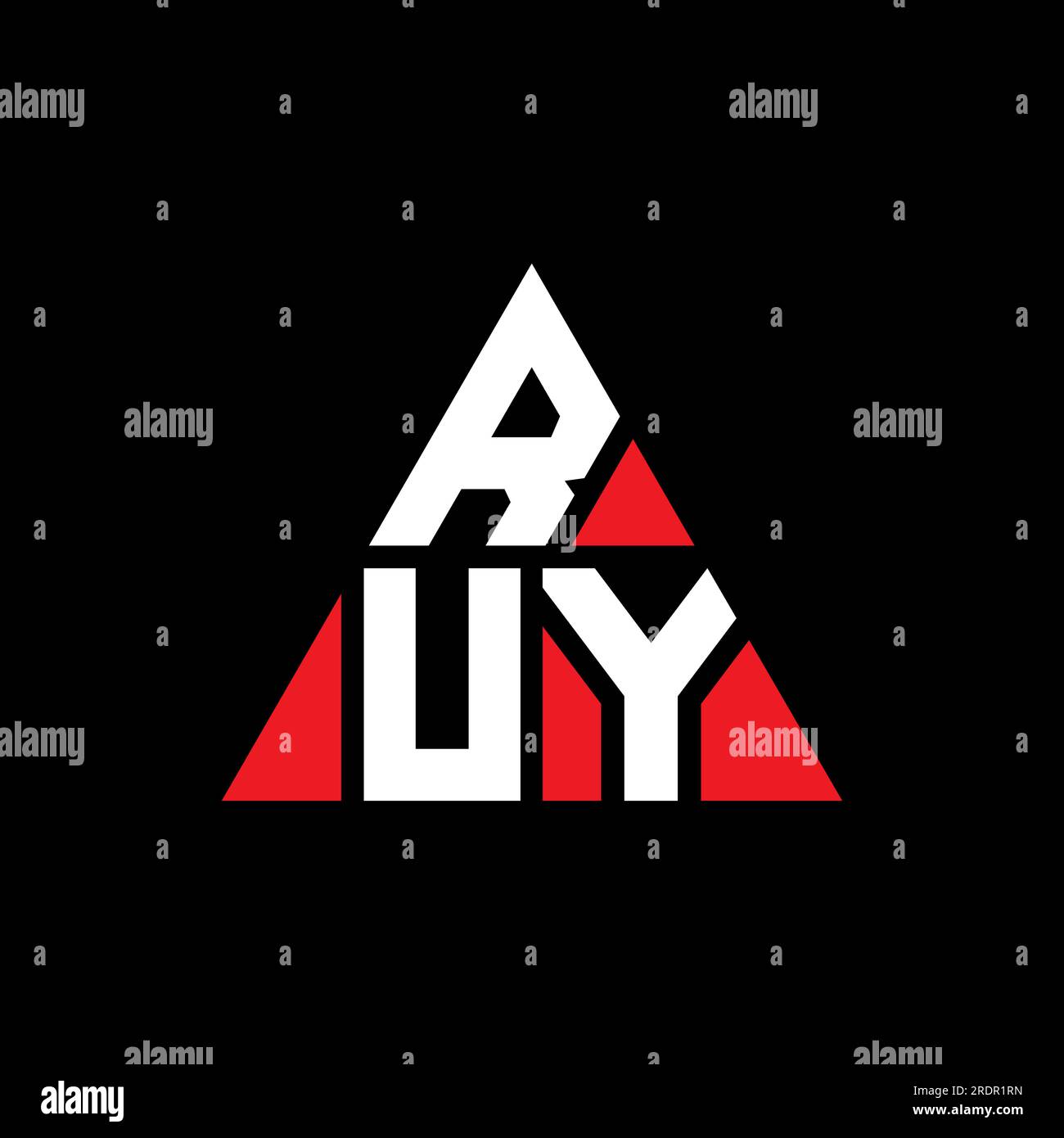 Logo de lettre triangle RUY avec forme de triangle. Monogramme de logo ...