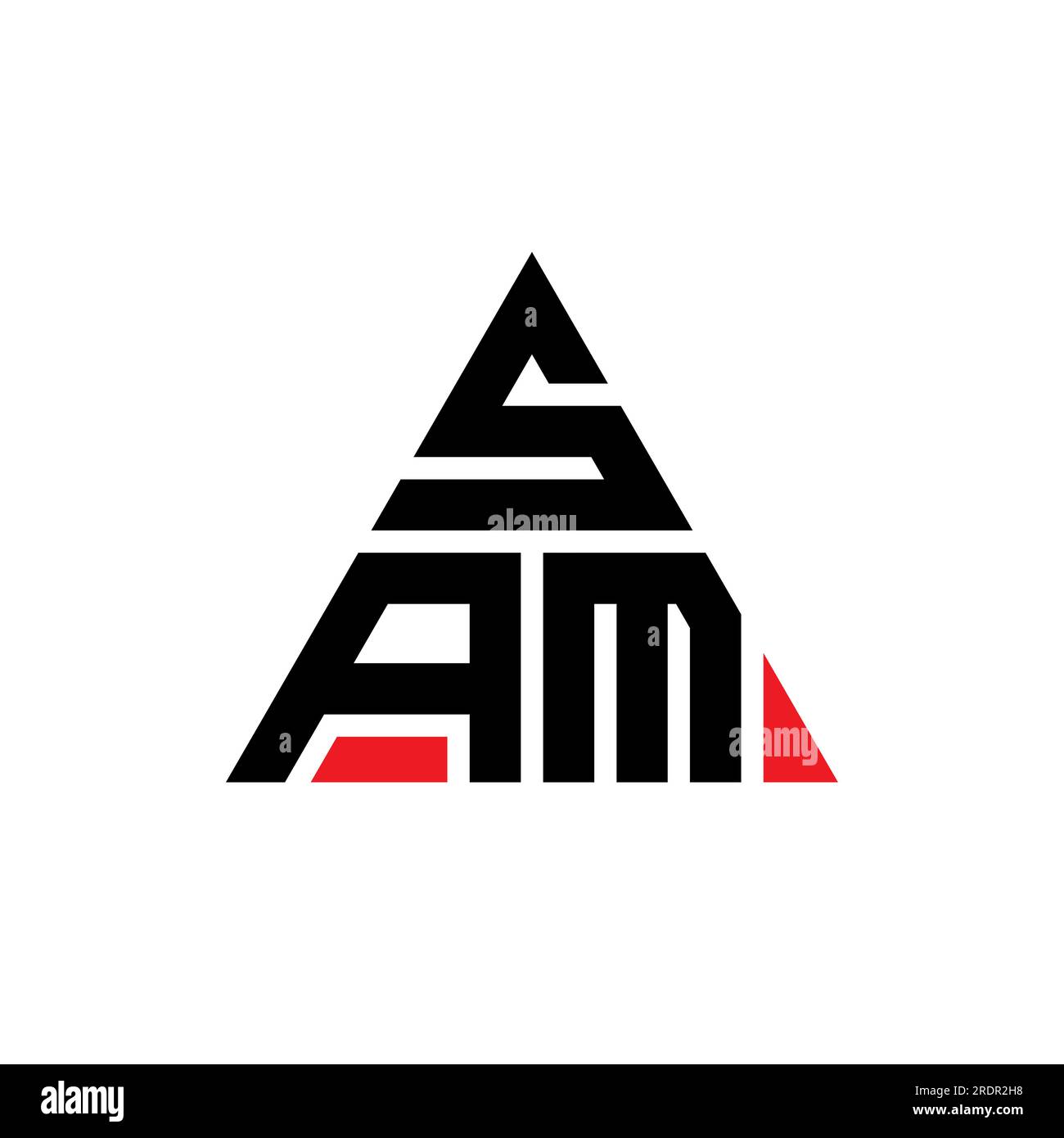 Logo de lettre triangle SAM avec forme de triangle. Monogramme de logo triangle SAM. Modèle de ...