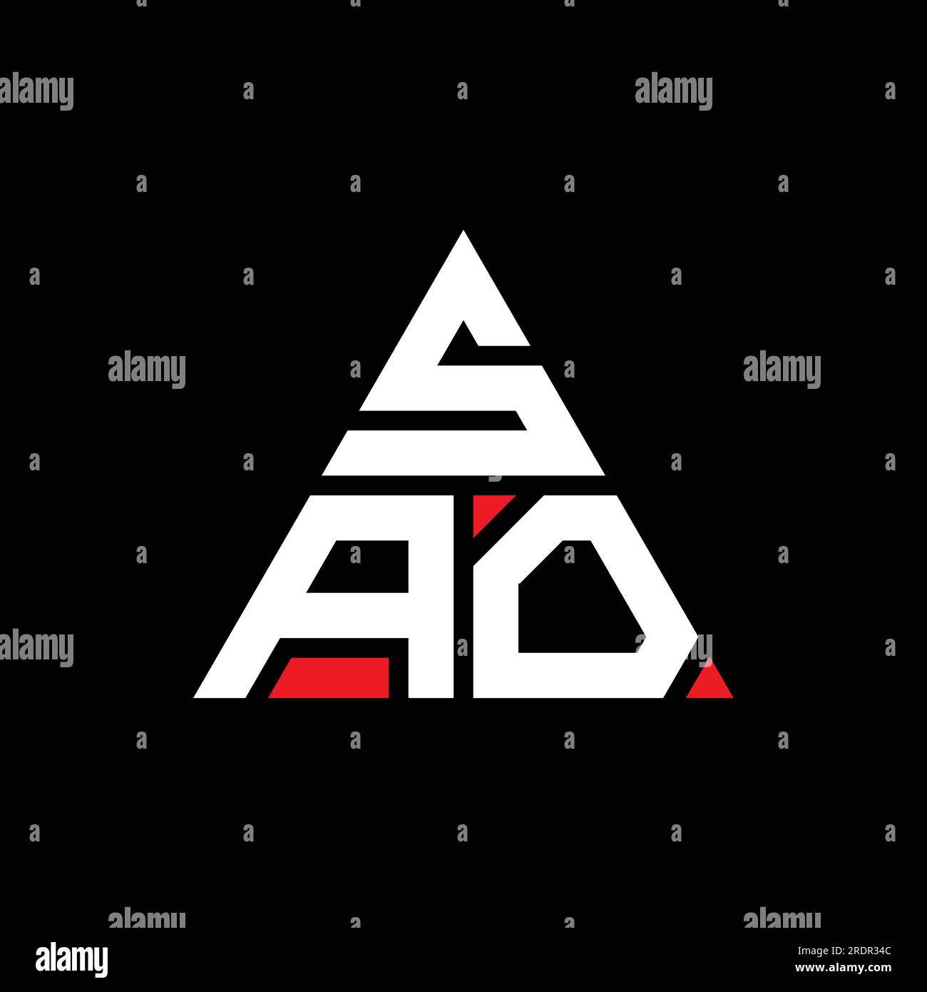 Logo de lettre triangle SAO avec forme de triangle. Monogramme de ...