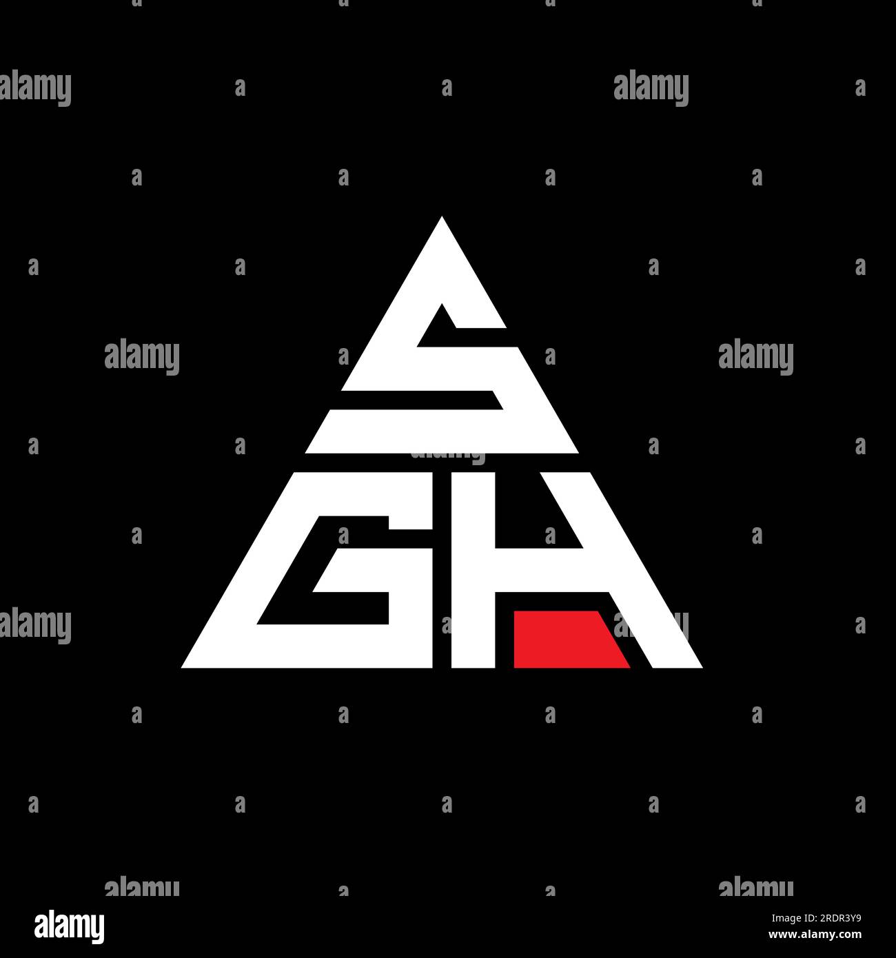 Logo de lettre triangle SGH avec forme de triangle. Monogramme de logo ...