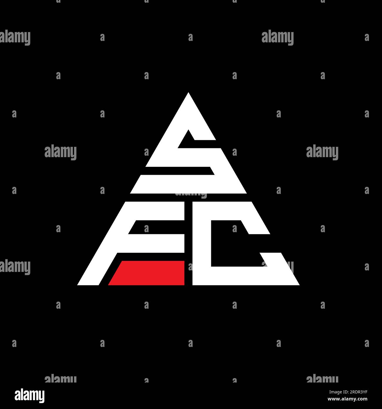 Logo SFC avec lettre triangulaire en forme de triangle. Monogramme de ...