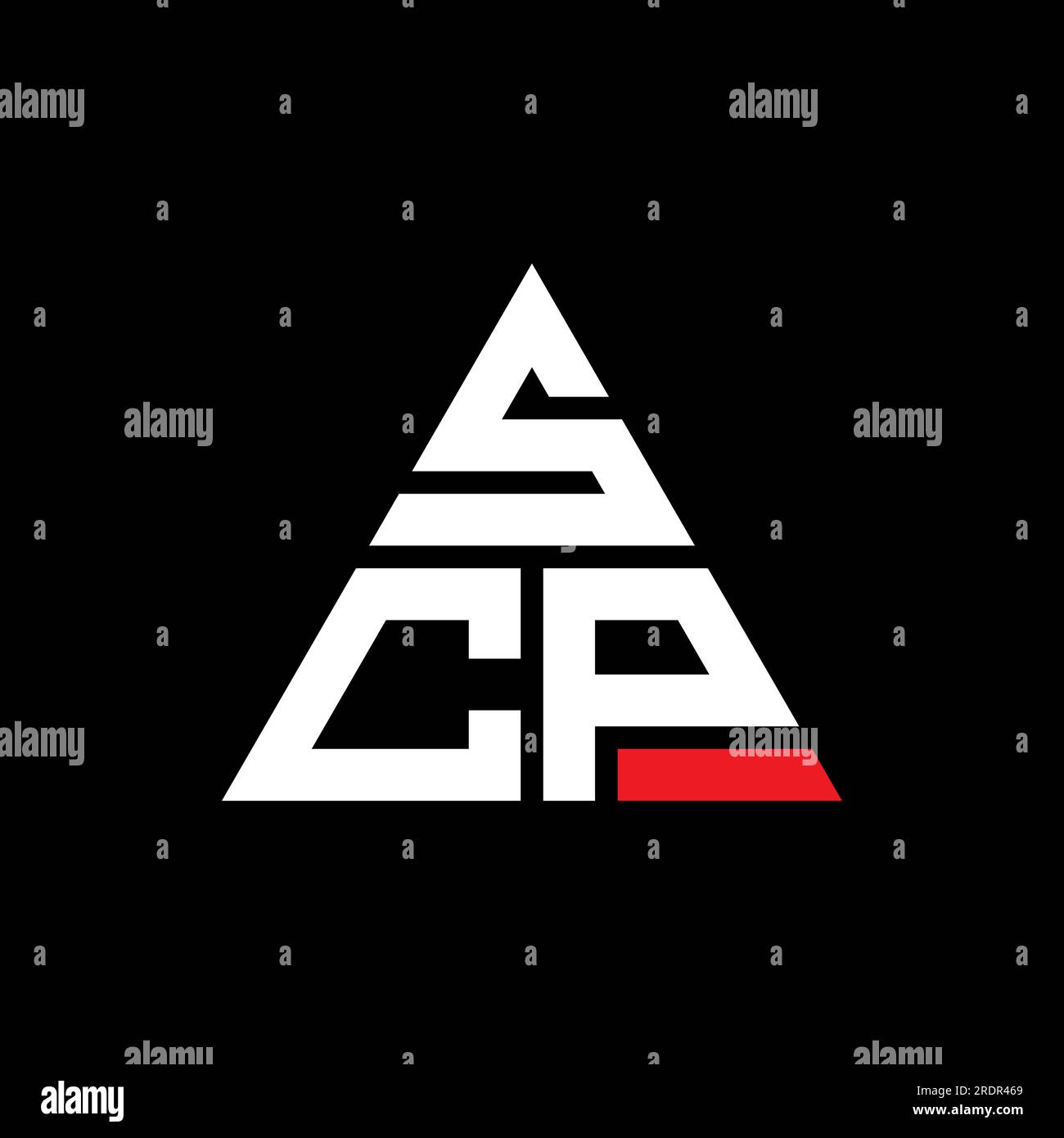 Logo SCP en forme de triangle. Monogramme de logo triangle SCP. Modèle ...