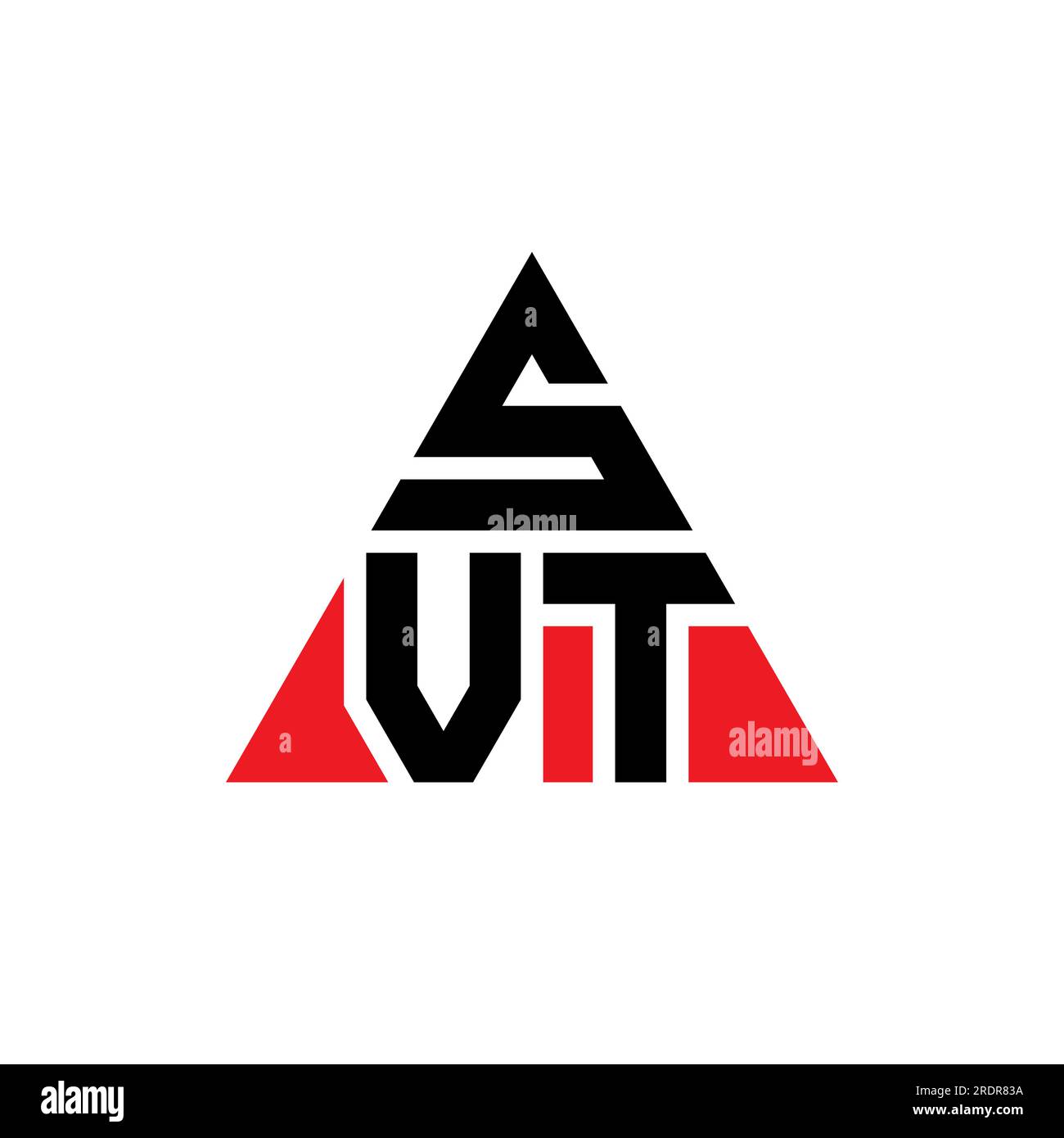 Logo de lettre triangle SVT avec forme de triangle. Monogramme de logo triangle SVT. Modèle de ...