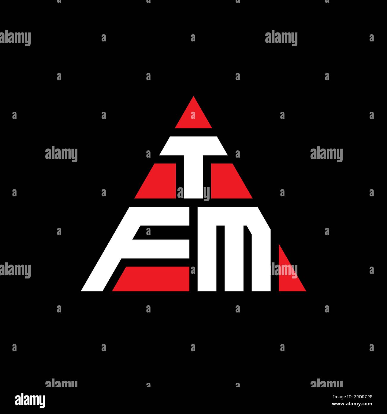 Logo de lettre triangle TFM avec forme de triangle. Monogramme de logo triangle TFM. Modèle de ...