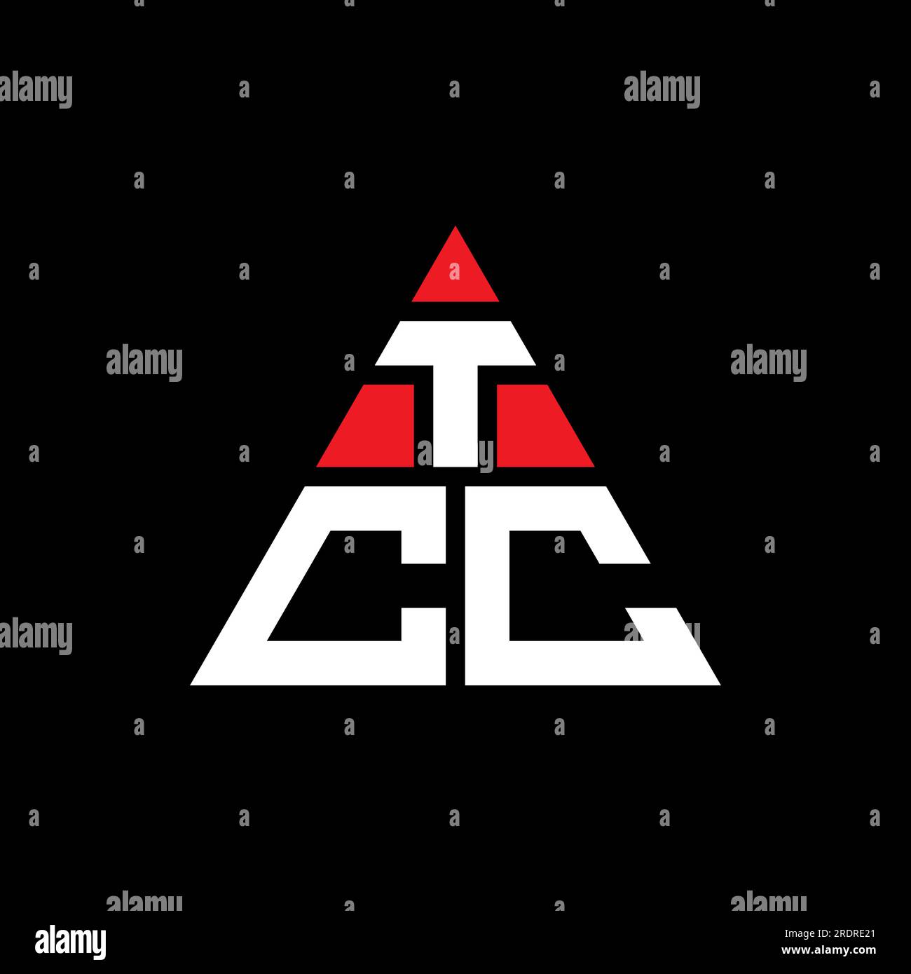 Logo de lettre triangulaire TCC en forme de triangle. Monogramme de ...