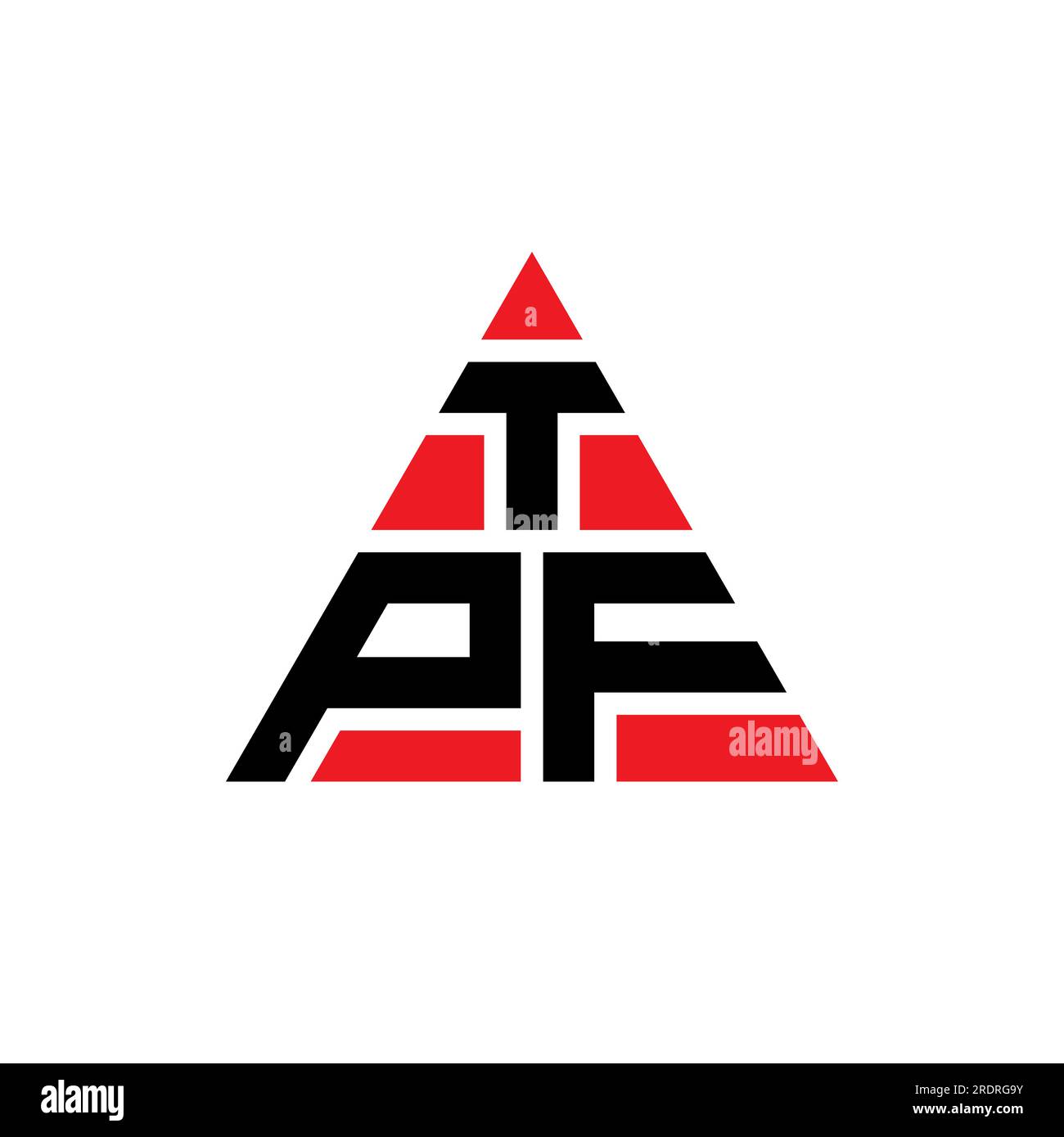 Logo de lettre triangulaire TPF avec forme de triangle. Monogramme de ...