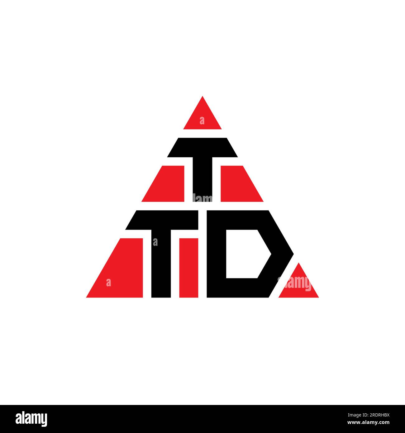 Logo de lettre triangle TTD avec forme de triangle. Monogramme de logo ...