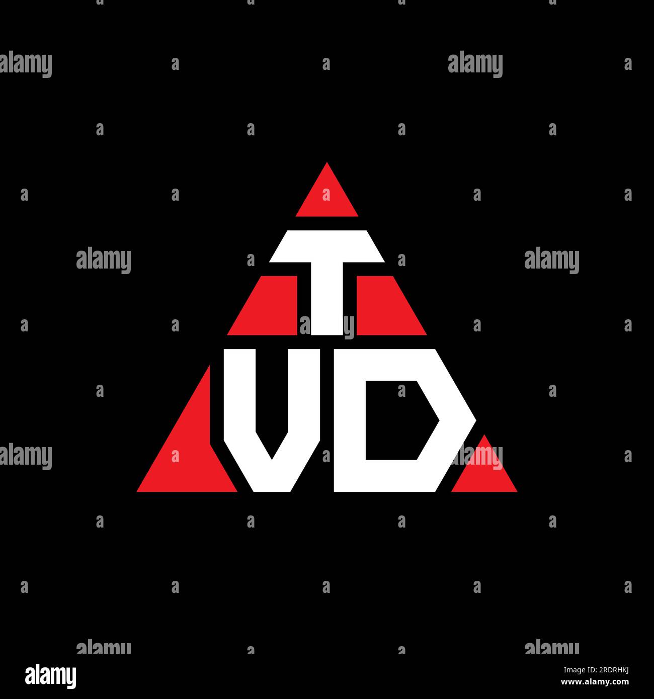 Logo de lettre triangle TVD avec forme de triangle. Monogramme de logo ...