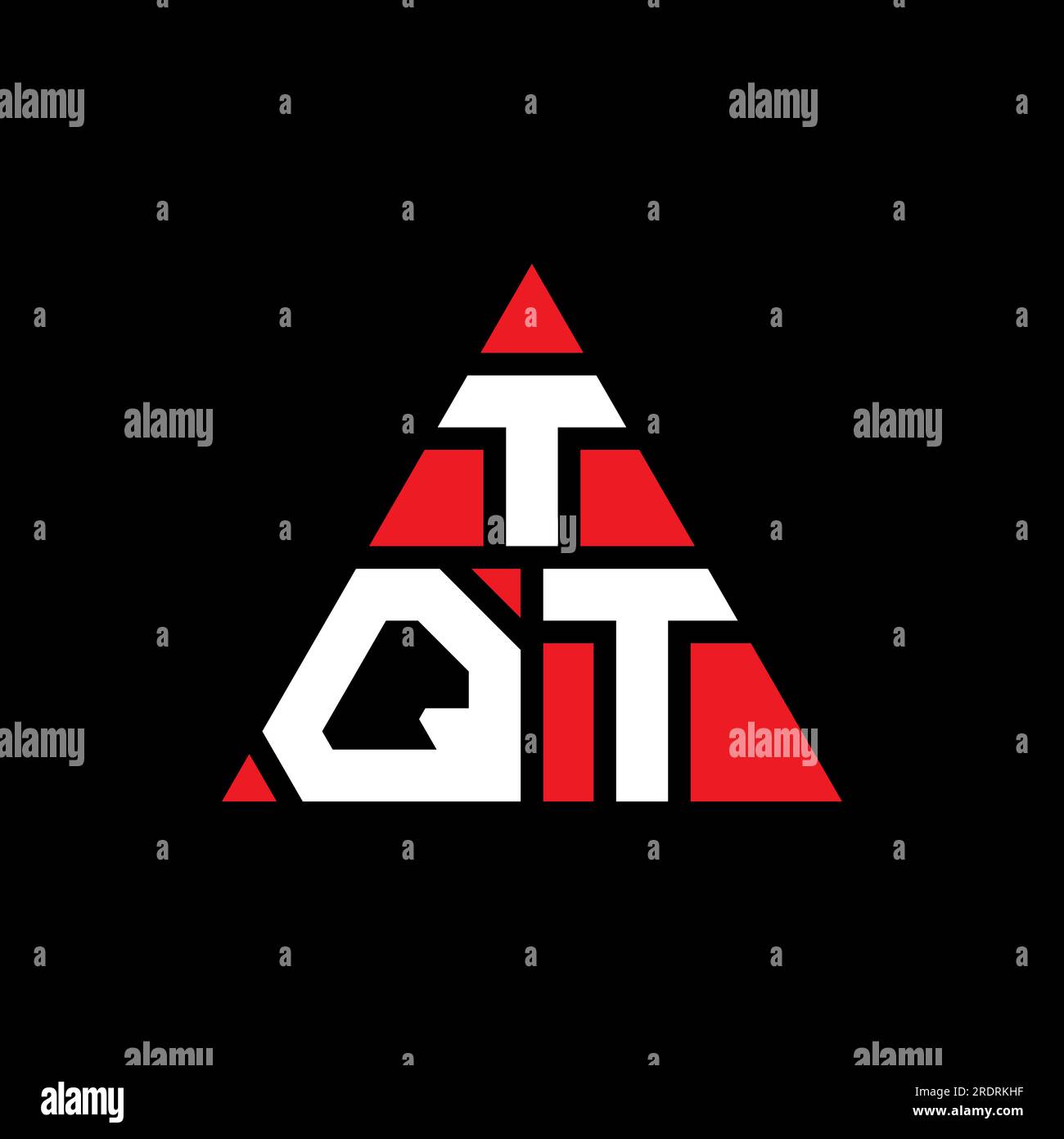 Logo de lettre triangle TQT avec forme de triangle. Monogramme de logo ...