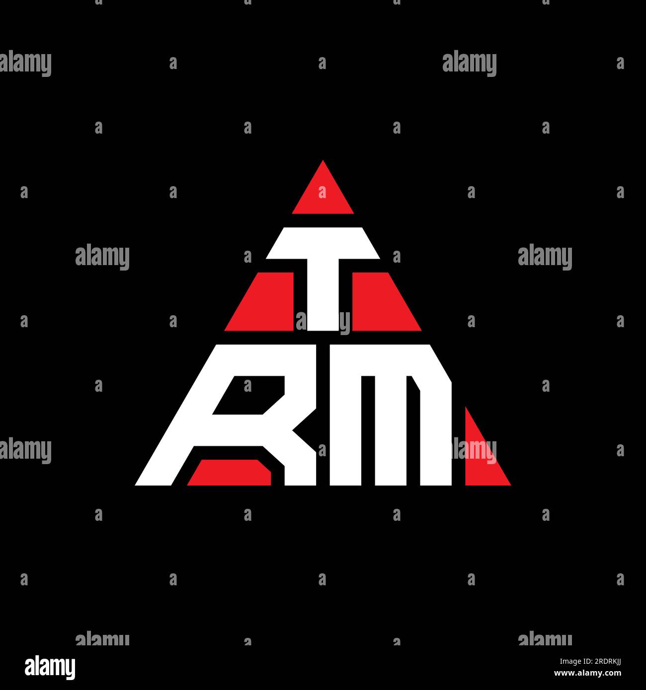 Logo TRM avec lettre triangulaire en forme de triangle. Monogramme de ...
