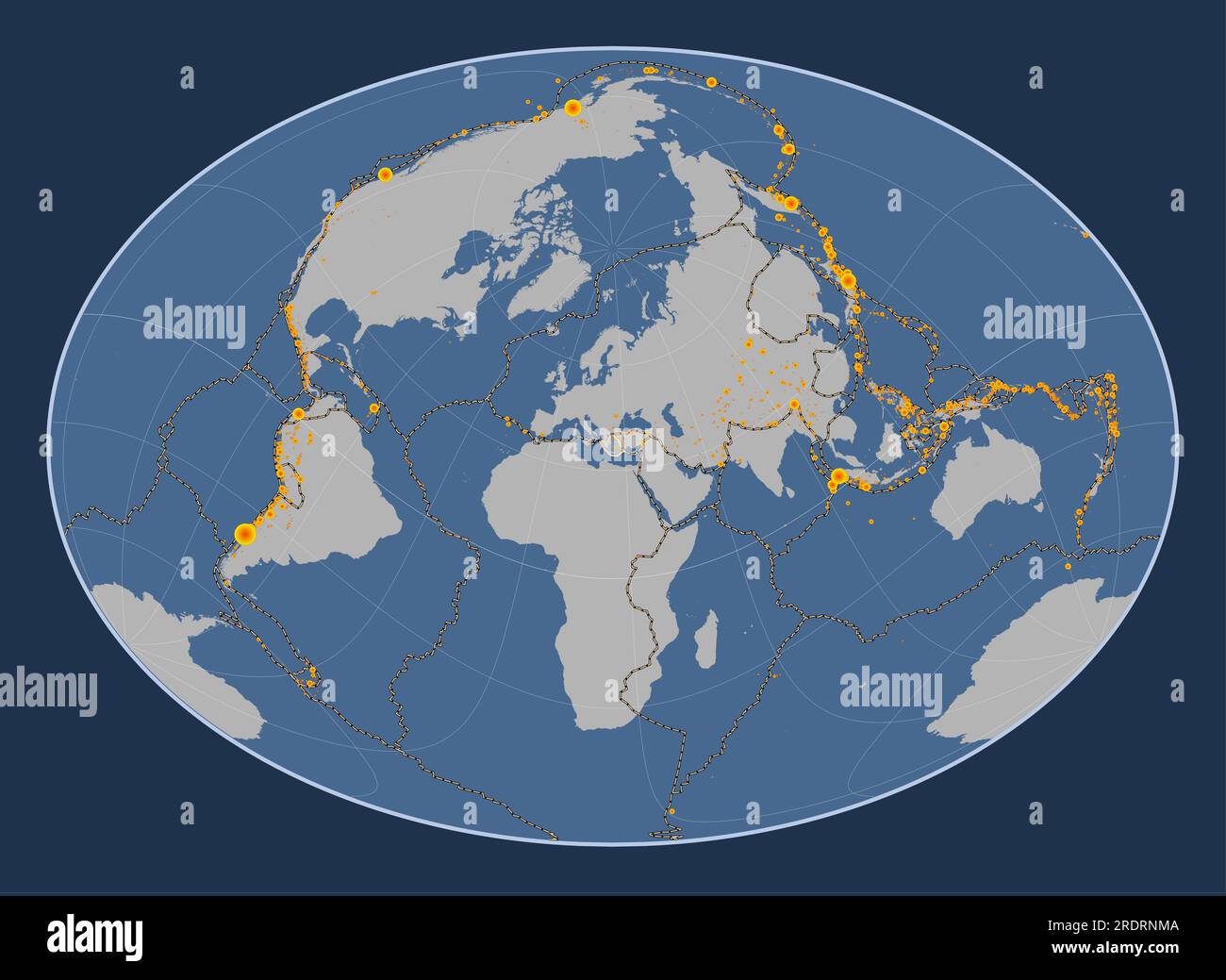 Plaque tectonique de la mer Égée sur la carte à contour solide dans la ...