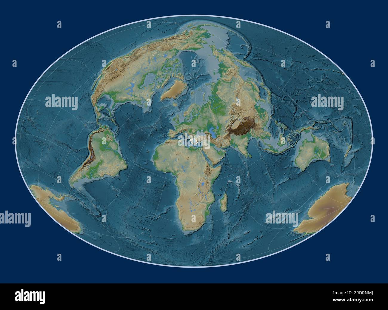 La plaque tectonique de la mer Égée sur la carte d'altitude physique ...