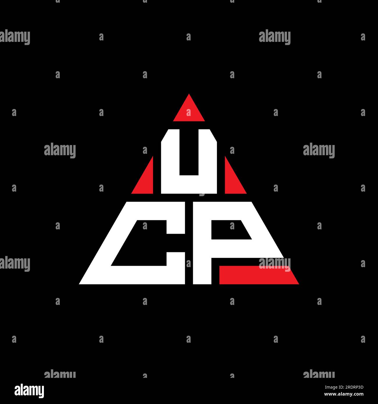 Logo de lettre triangle UCP avec forme de triangle. Monogramme de logo ...
