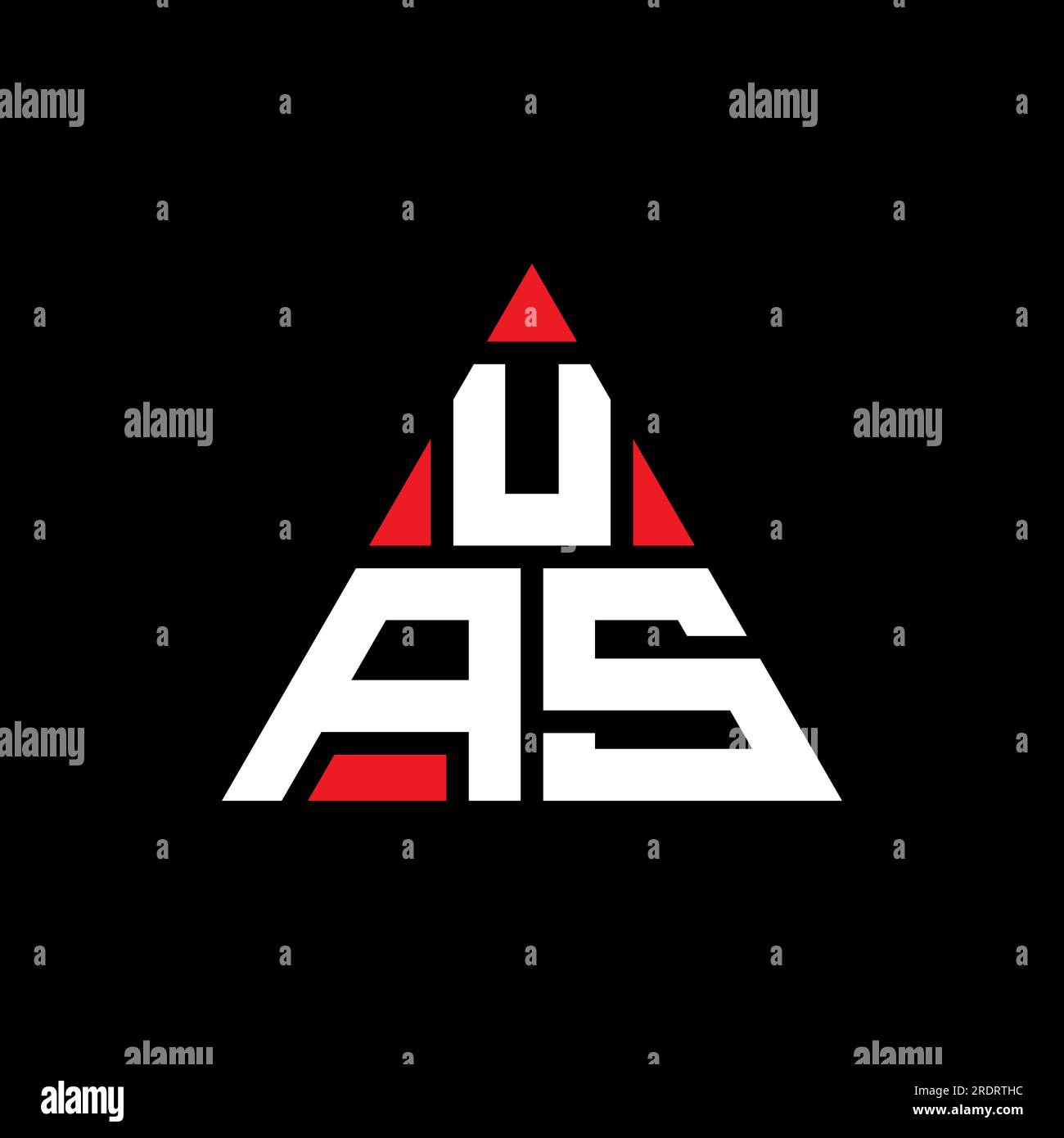 Logo de lettre triangle UAS avec forme de triangle. Monogramme de ...