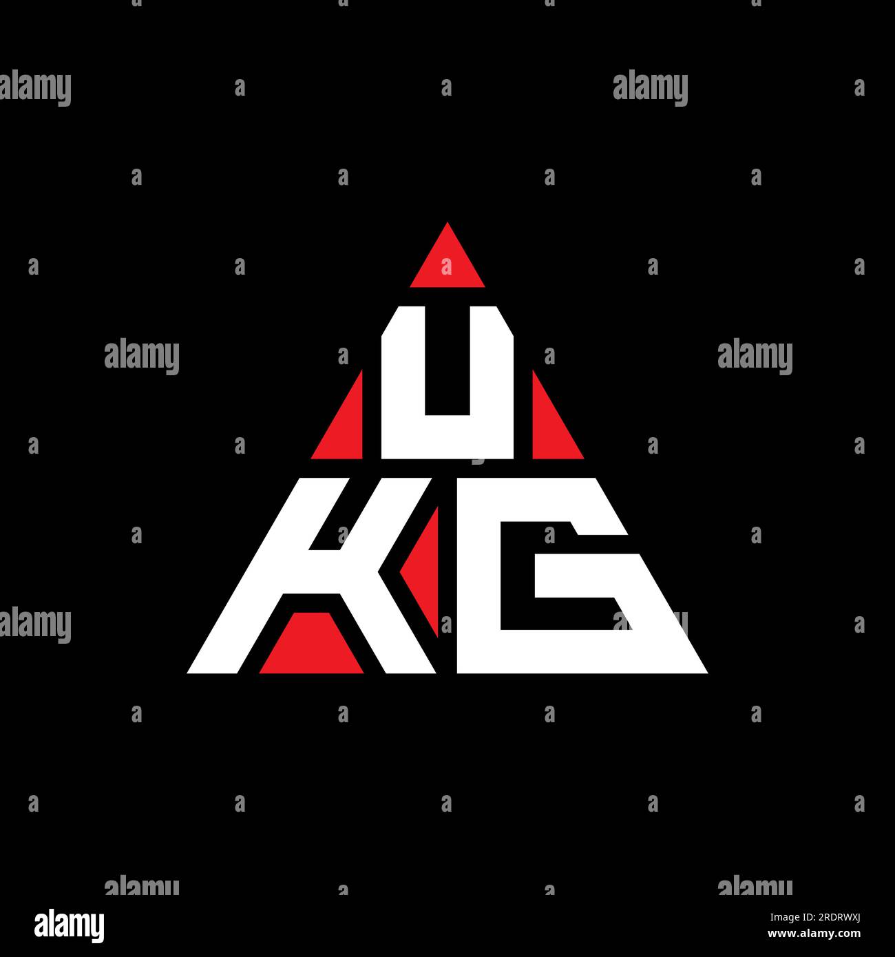 Logo de lettre triangle UKG avec forme de triangle. Monogramme de ...