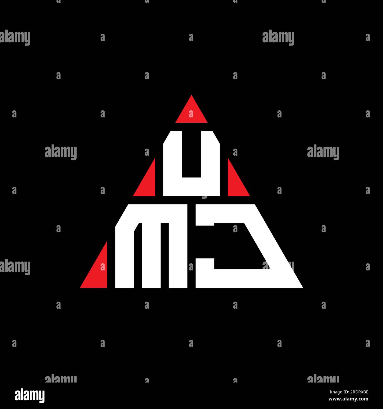 Logo de lettre triangle UMJ avec forme de triangle. Monogramme de logo ...