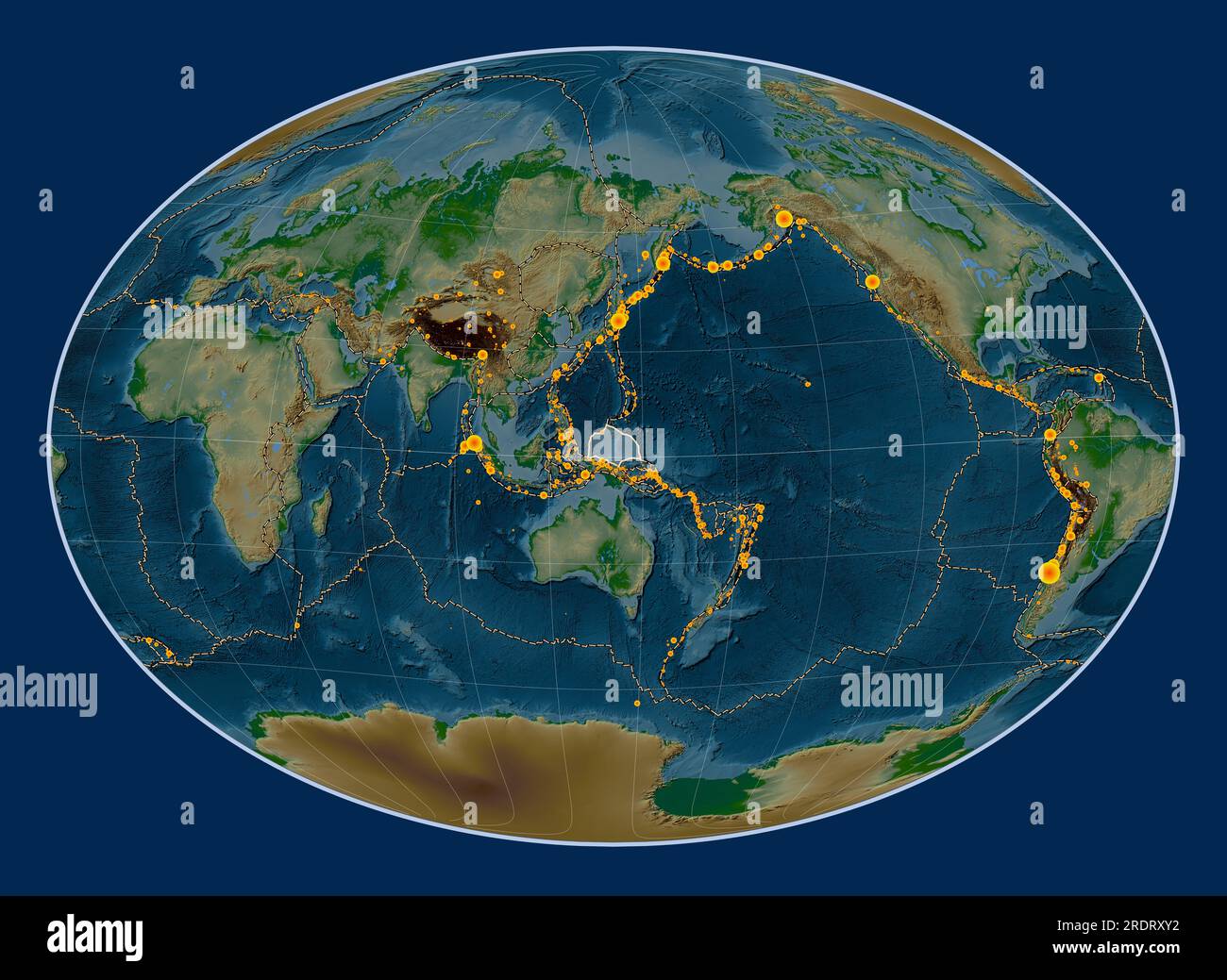 Plaque tectonique Caroline sur la carte physique d'élévation dans la ...