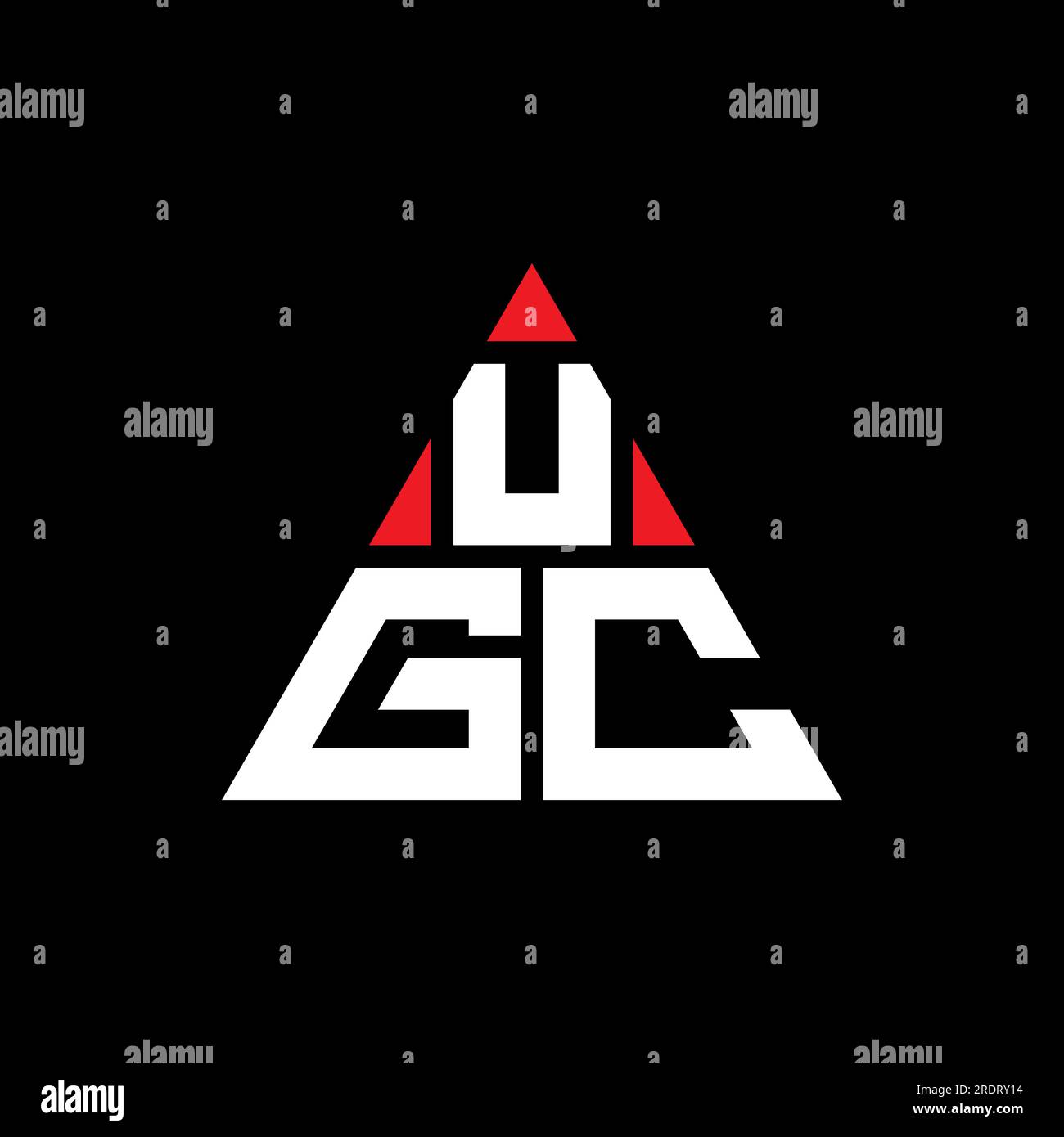 Logo de lettre triangle UGC avec forme de triangle. Monogramme de logo ...
