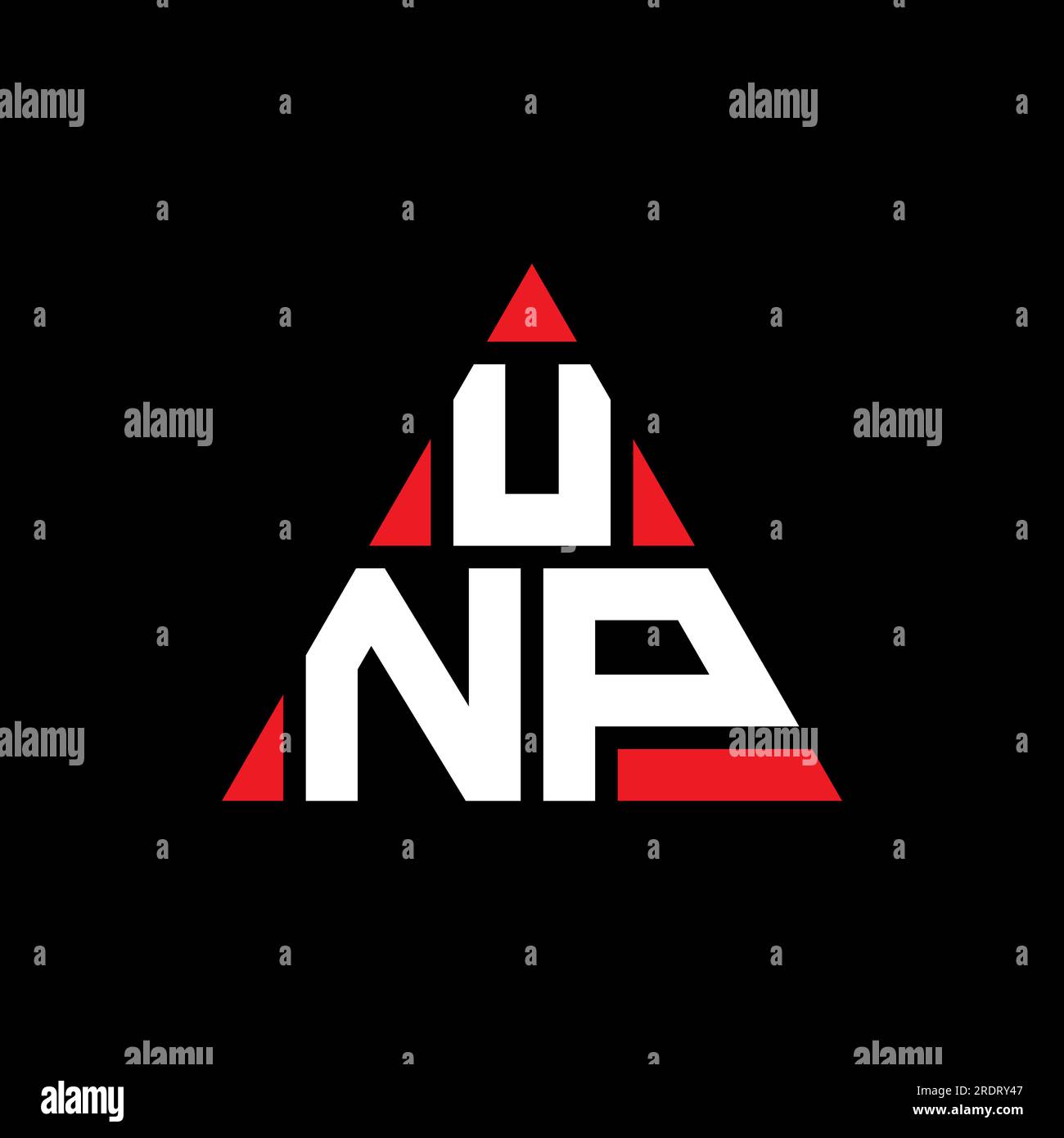 Logo de lettre triangle UNP avec forme de triangle. Monogramme de logo ...