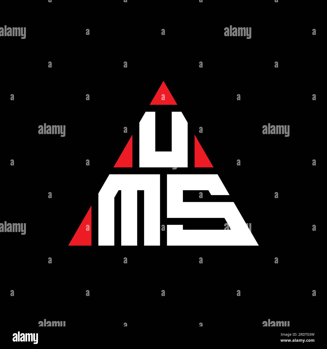 Logo de lettre triangle UMS avec forme de triangle. Monogramme de logo ...