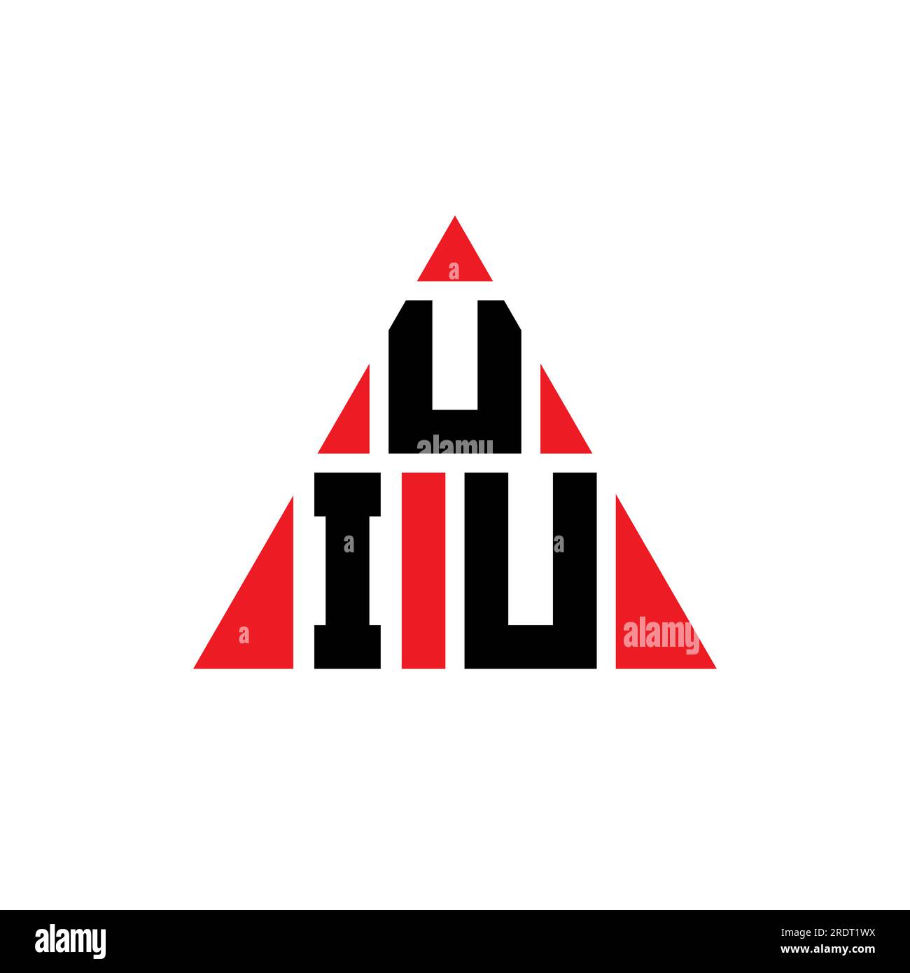 Motif lettre triangle logo UIU avec forme de triangle. Monogramme de logo triangle UIU. Modèle ...