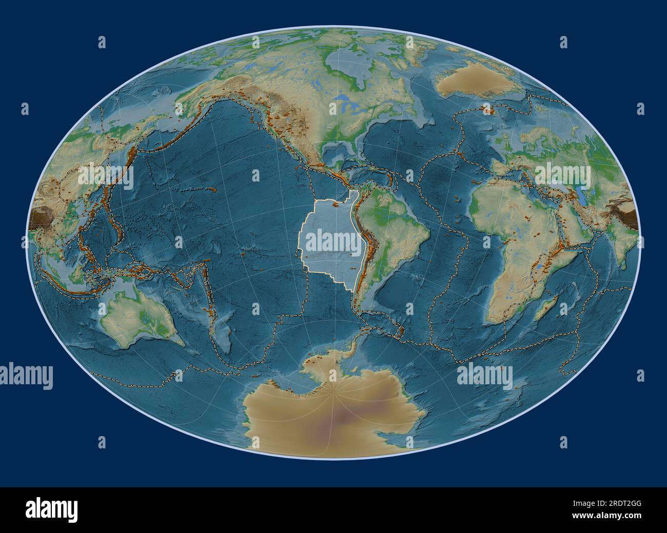 Plaque tectonique de Nazca sur la carte physique d'élévation dans la ...