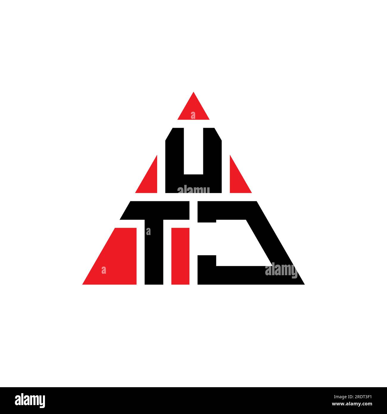 Logo de lettre triangle UTJ avec forme de triangle. Monogramme de logo ...