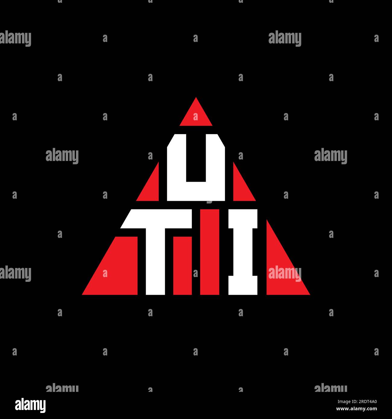 Logo de lettre triangle UTI avec forme de triangle. Monogramme de logo ...