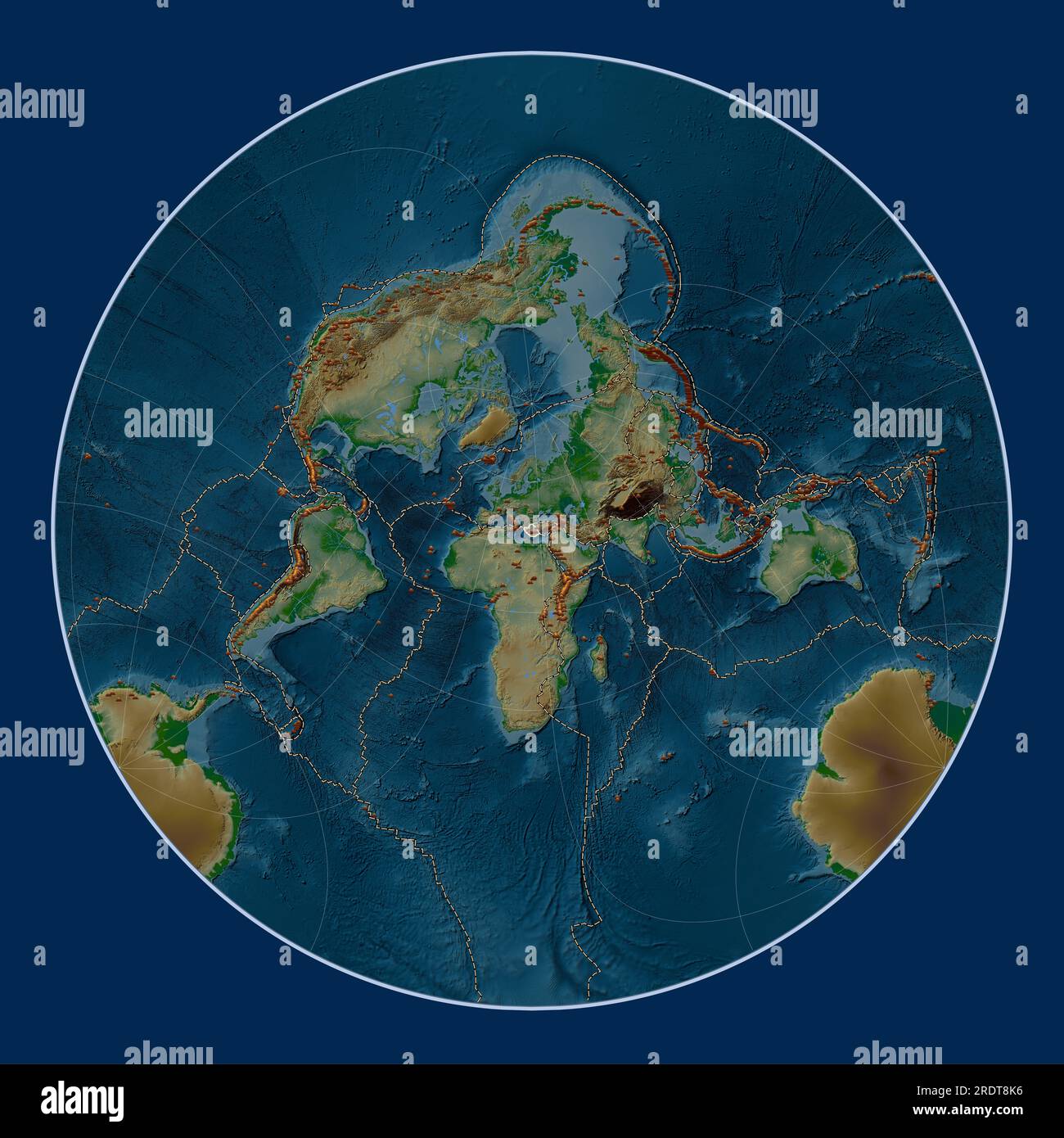 La plaque tectonique de la mer Égée sur la carte d'altitude physique ...
