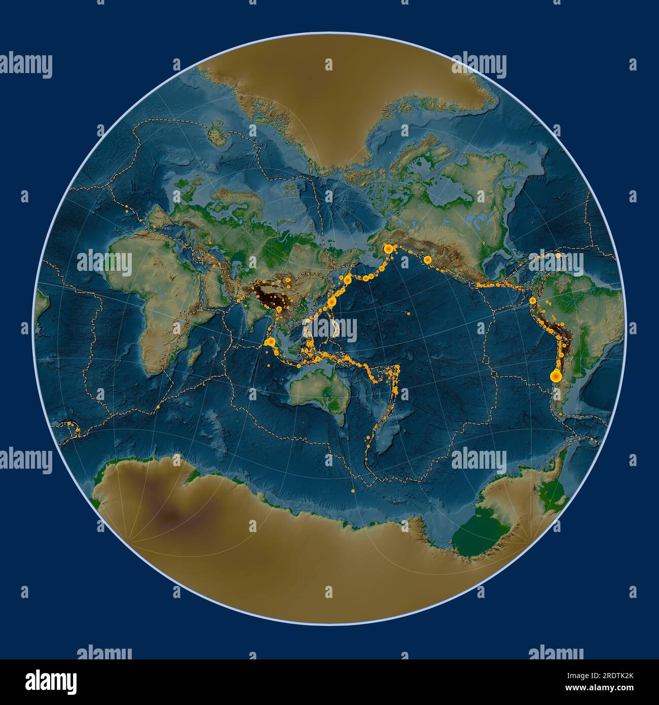 Plaque tectonique de Mariana sur la carte d'élévation physique dans la ...
