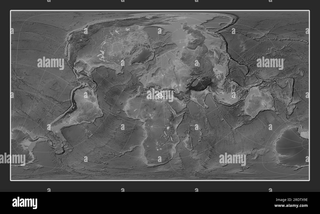 Plaque tectonique de la mer Égée sur la carte d'élévation à niveaux de ...