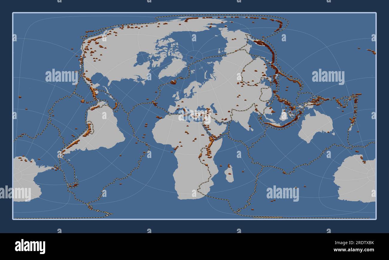 Plaque tectonique de la mer Égée sur la carte à contour solide dans la ...