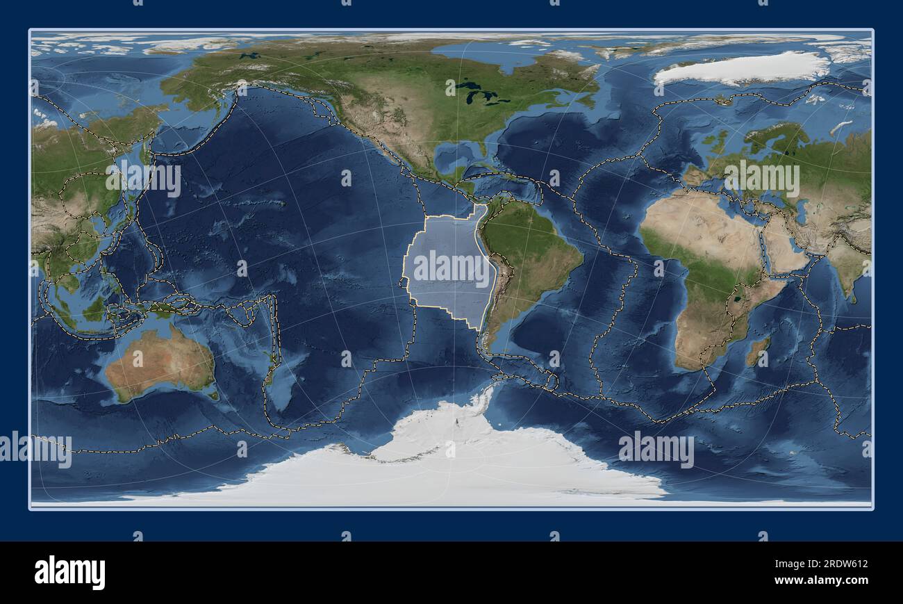 Plaque tectonique de Nazca sur la carte satellite Blue Marble dans la ...