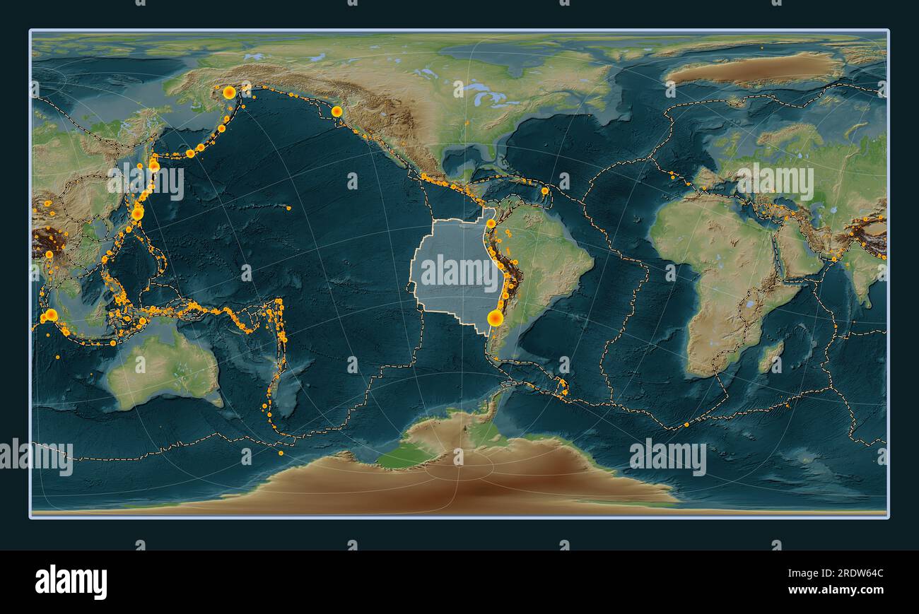 Plaque tectonique de Nazca sur la carte d'élévation de style Wiki dans ...