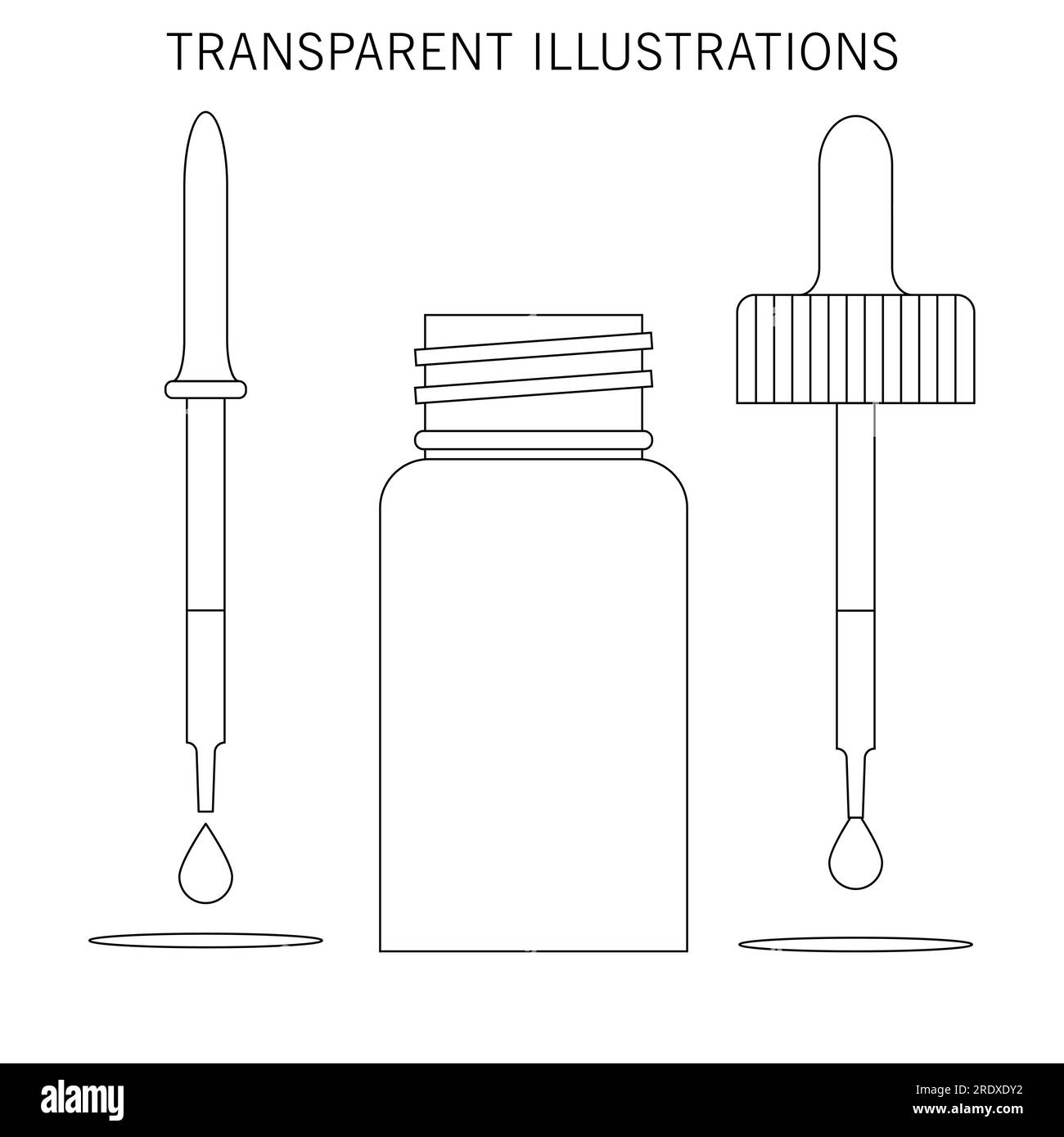 Compte-gouttes, flacon et pipette. Clipart vectoriel et Illustration ...